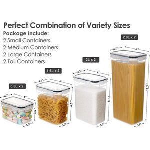 Kitchen | Airtight Food Storage Containers With Lids 8 Pcs Plastic ...